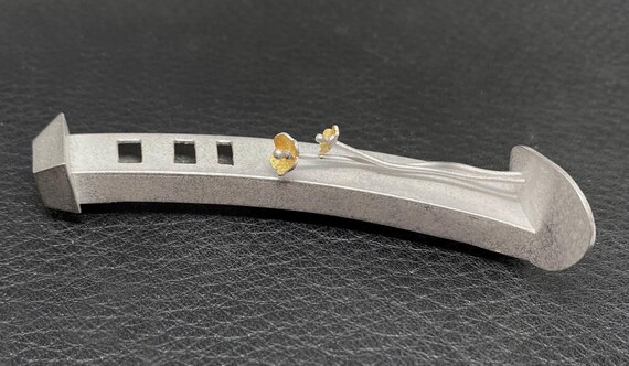 Rare JUNG HOO KIM Artist Brooch, Vintage 1980s Sterli… - Gem