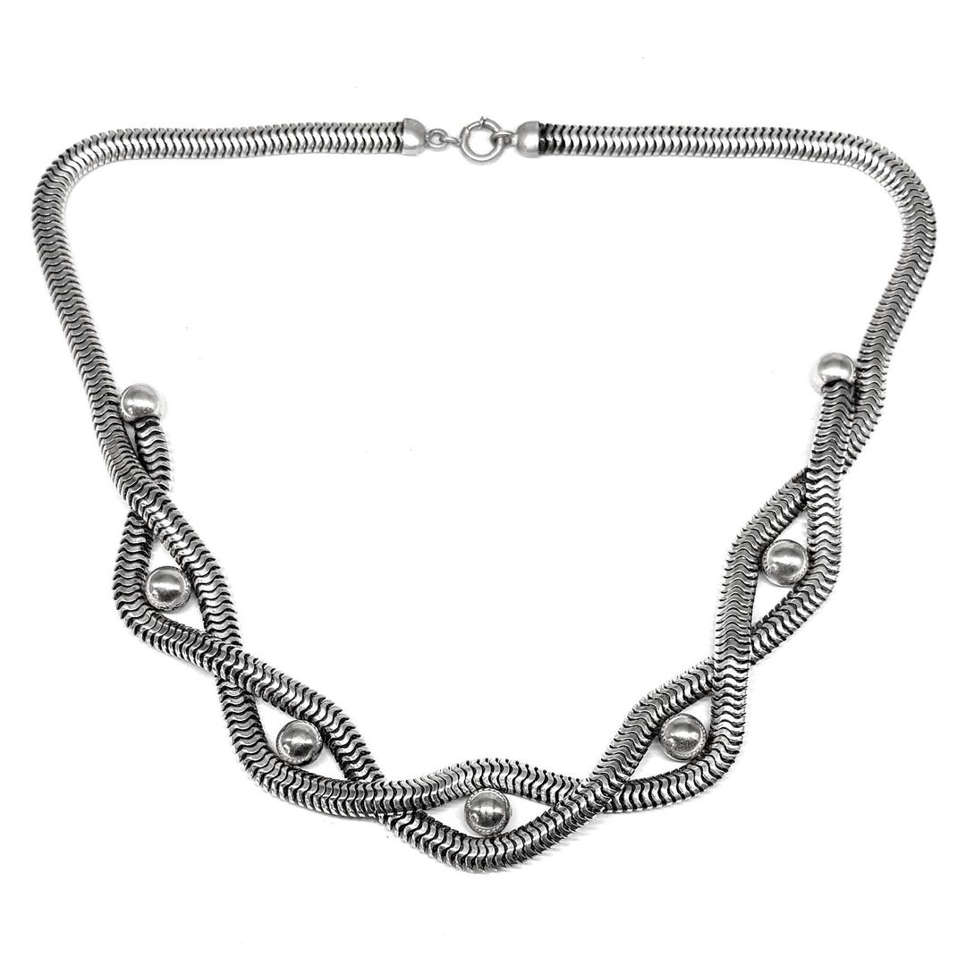 Stunning 1940s Forstner Sterling Silver Snake Chain Retro Modern ...