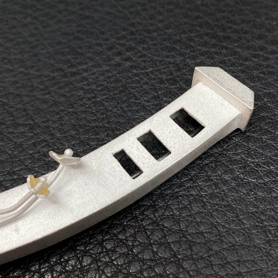 Rare JUNG HOO KIM Artist Brooch, Vintage 1980s Sterli… - Gem