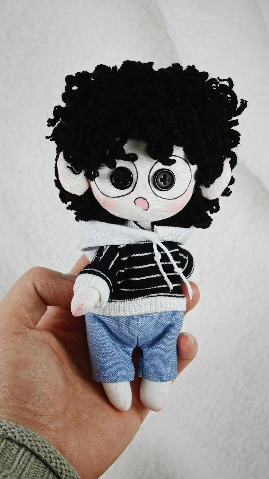 Handmade Mini Button Eyes Ragdoll – 16cm Cartoon Doll - Etsy