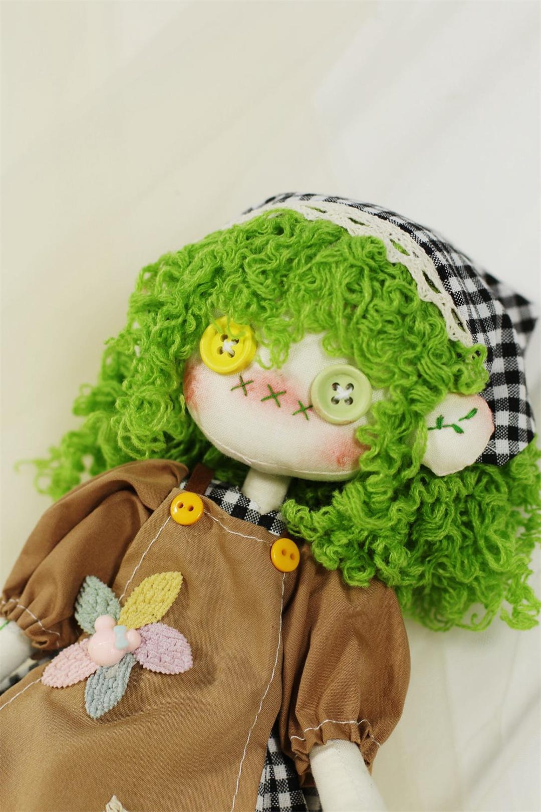 OOAK ragdoll Lucky Country Girl Tali Cute 33cm handmade button eyes rag ...