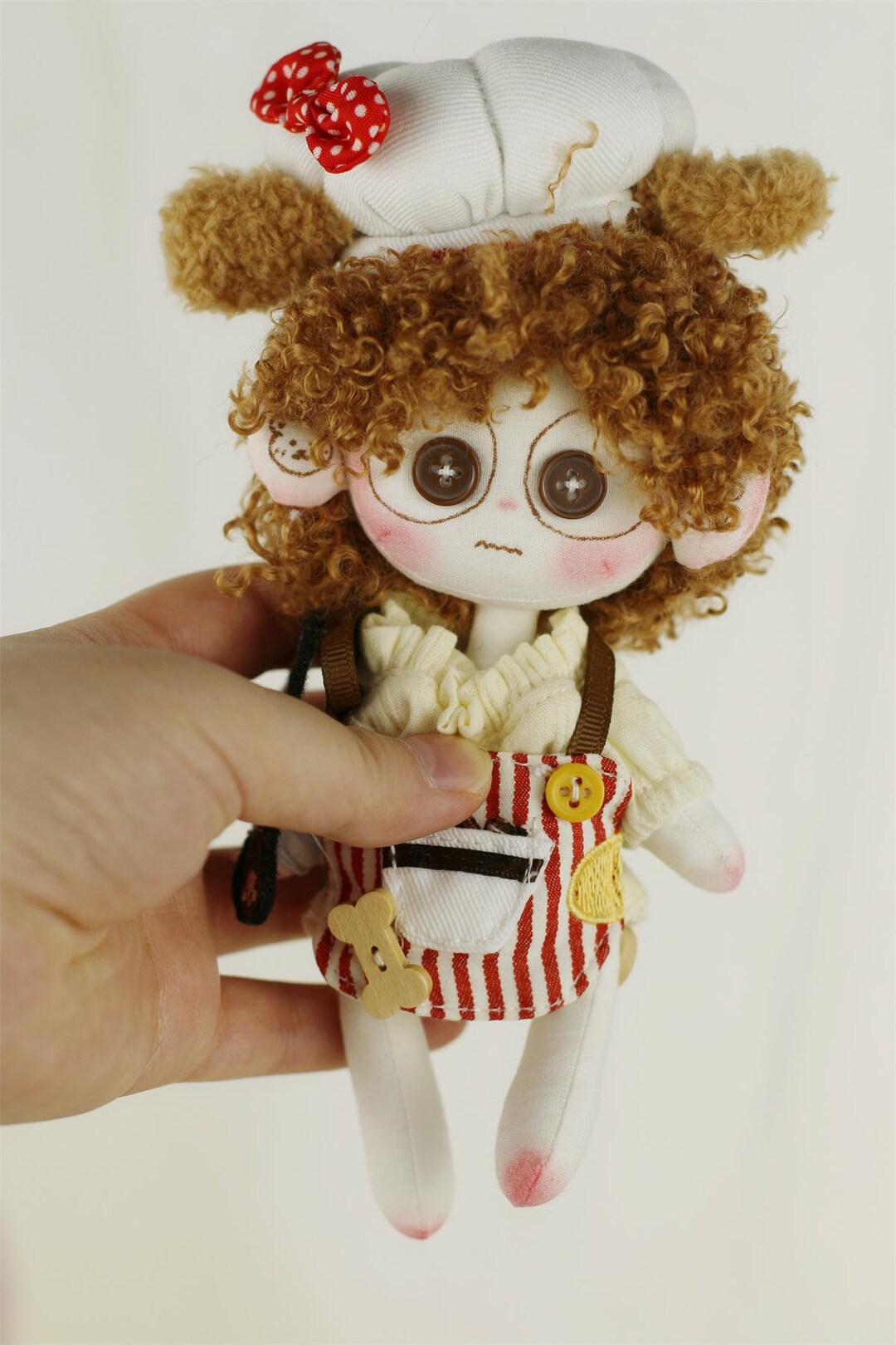 Tiny Chef Button Eyes Ragdoll - 16cm Cute Hand-painted Cartoon Face ...