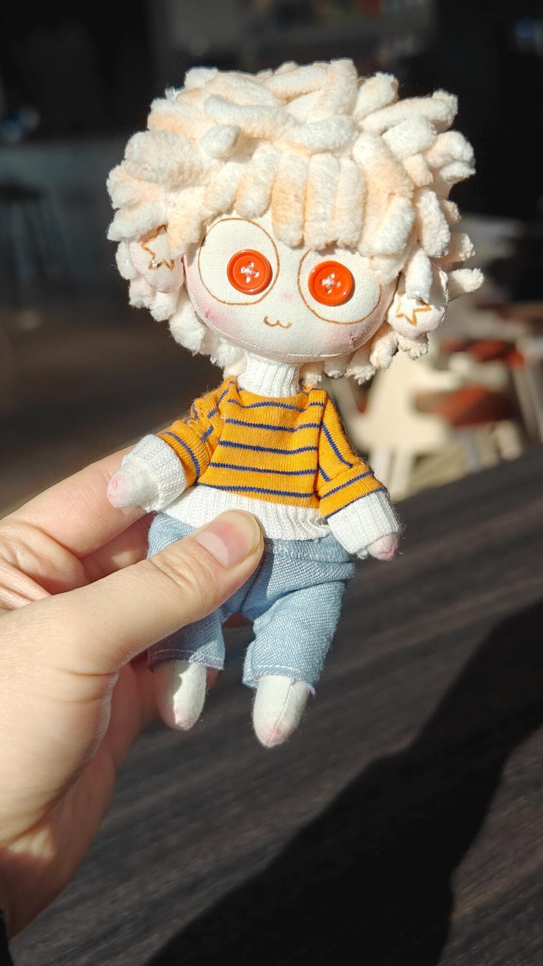 Mini Button Eyes Ragdoll - Chibi Milktea 16cm Cute Hand-painted Cartoon ...