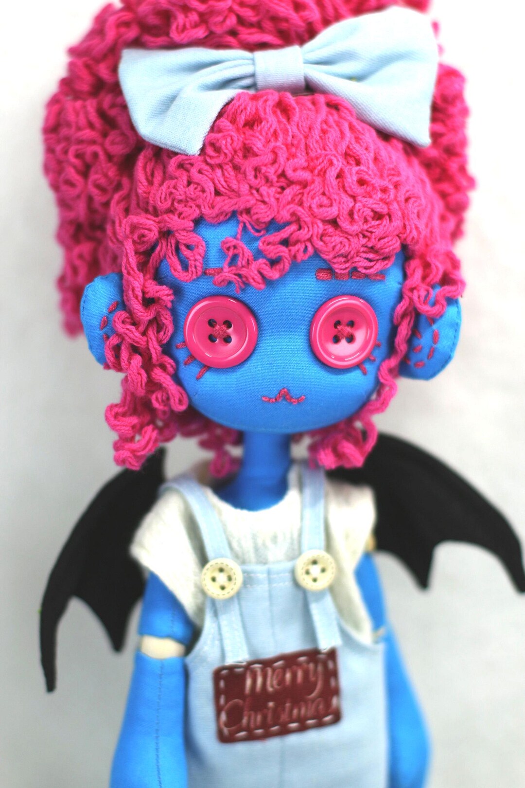 Button Eyes Ragdoll -30cm Vivid Poppy Country/prairie Doll - Blue Demon ...