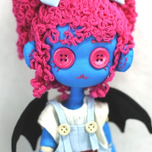 Button Eyes Ragdoll -30cm Vivid Poppy Country/prairie Doll - Blue Demon ...