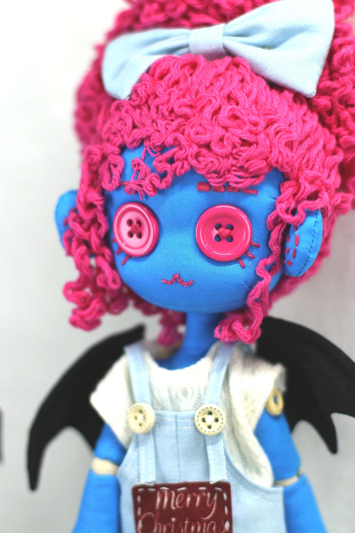 Button Eyes Ragdoll -30cm Vivid Poppy Country/prairie Doll - Blue Demon ...