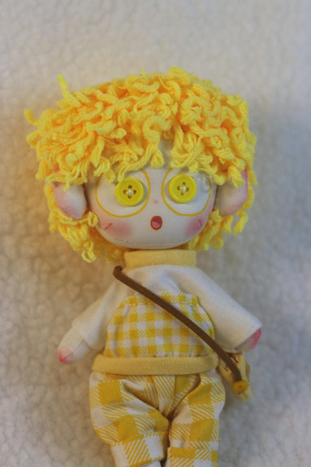 Zesty Lemon Yellow Boy - Unique Handmade Plush Ragdoll - 16cm Cute ...
