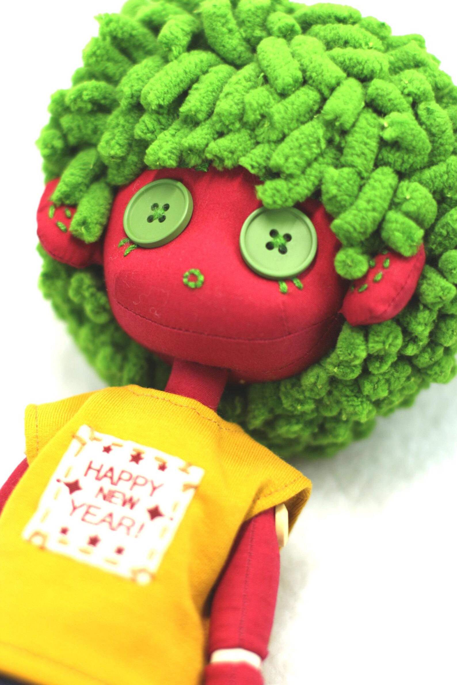 Button Eyes Ragdoll -30cm Vivid Poppy Country/prairie Doll - Red Demon ...