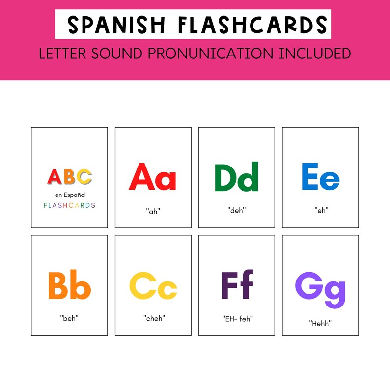 Spanish ABC Flashcards, Preschool Printables, Circle Time Printable ...