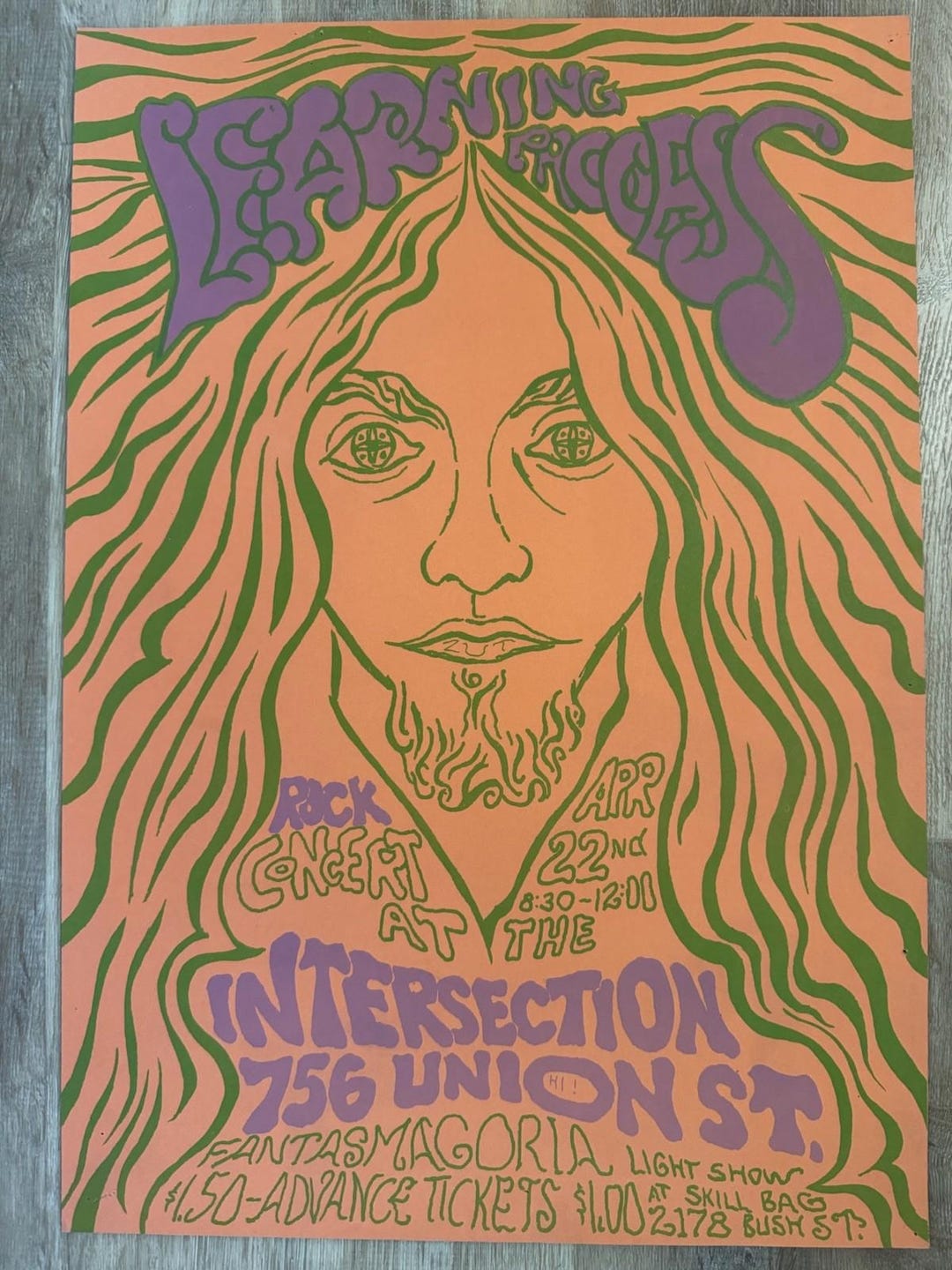 Learning Process at Intersection San Francisco Psychedelic Poster 1960s ...