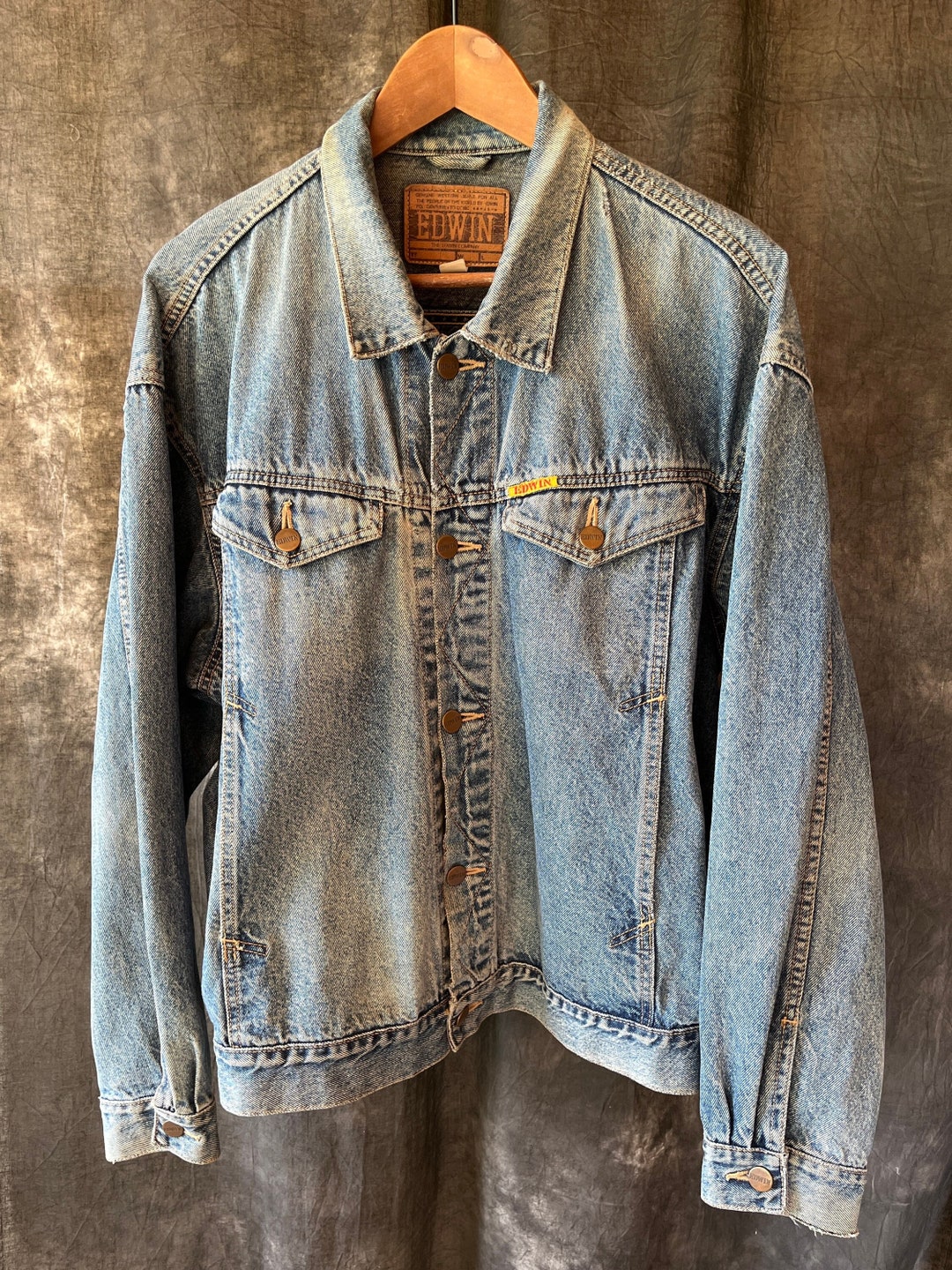 Vintage Japan Edwin Denim Jacket Mens Large - Etsy
