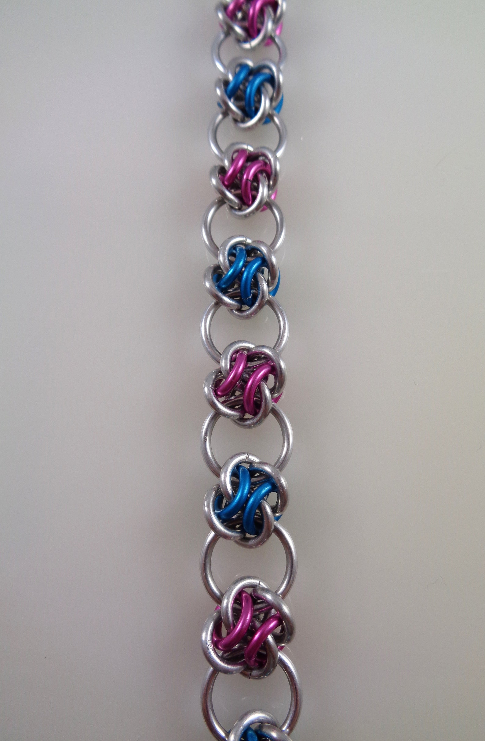 Four Winds Chainmail Bracelet Turquoise Pink and Silver Chain Mail ...