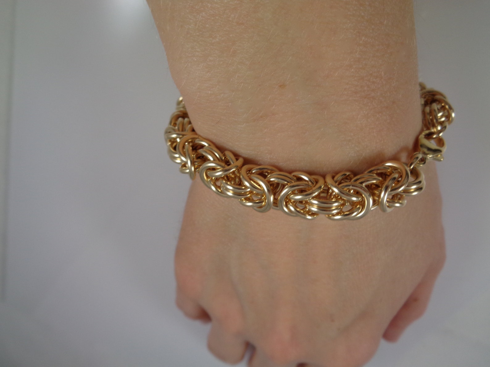 Gold Filled Chainmail Bracelet, Gold Filled Byzantine Chainmaille ...