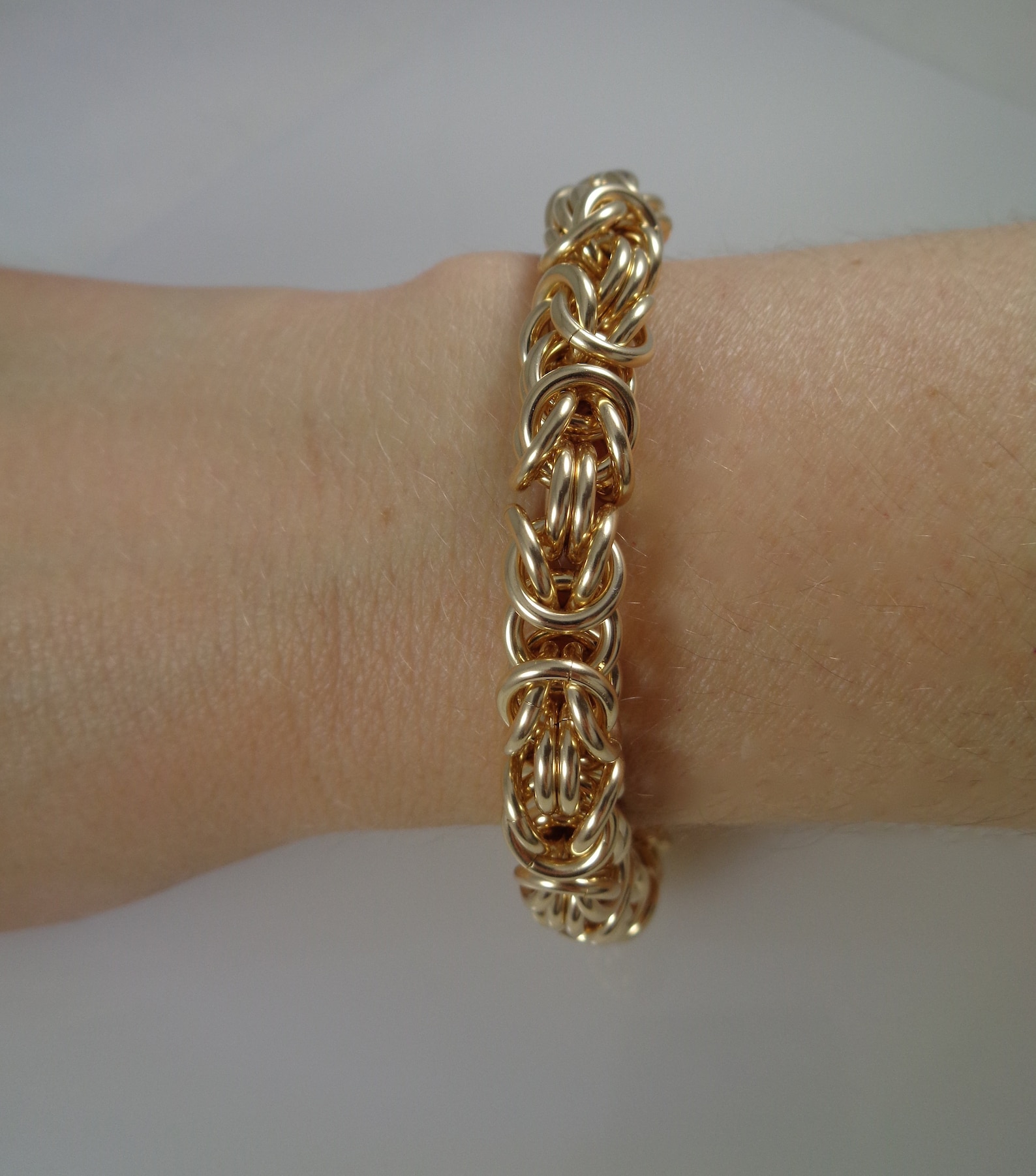Gold Filled Chainmail Bracelet, Gold Filled Byzantine Chainmaille ...