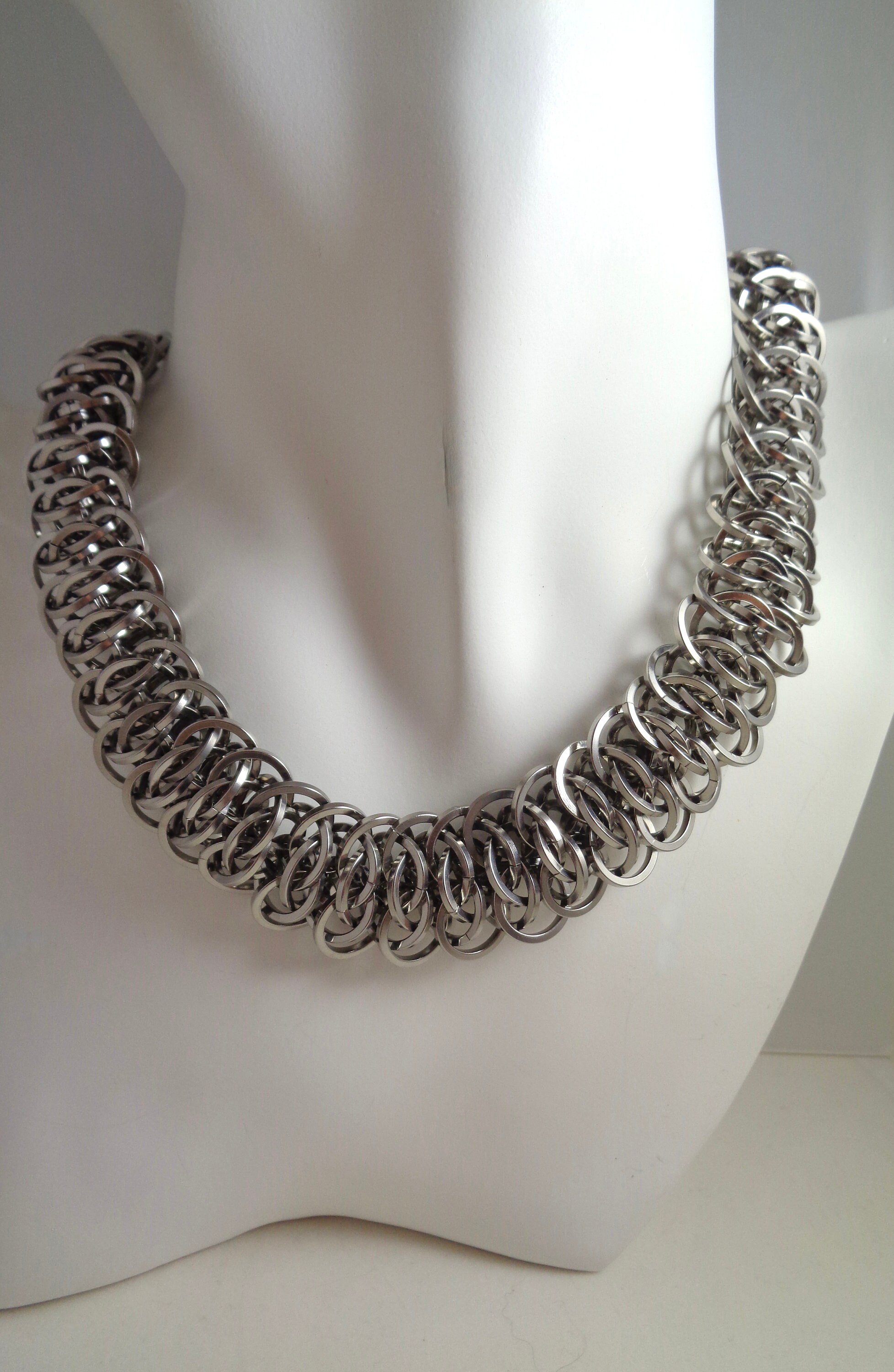 Stainless Steel Viperscale Chainmail Necklace, Chainmaille Necklace ...