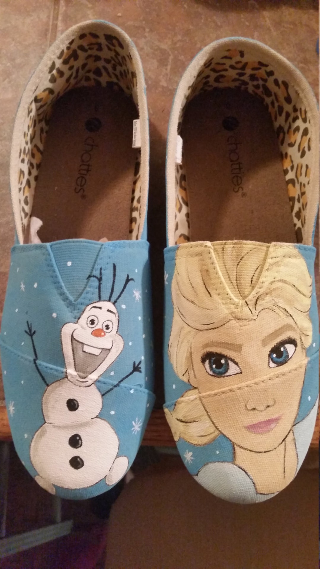 Frozen Painted Shoes, Elsa, Olaf, Disney, Princess - Etsy