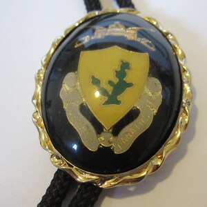 Army Bolo Tie, 12 Th US Cav Regiment Crest-semper Paratus in Gold Tone ...
