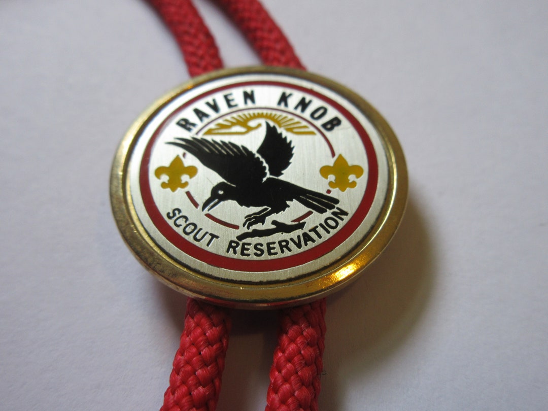 Camp Bolo Tie, Round Raven Knob Scout Reservation Bolo Tie IC Lot C1 - Etsy