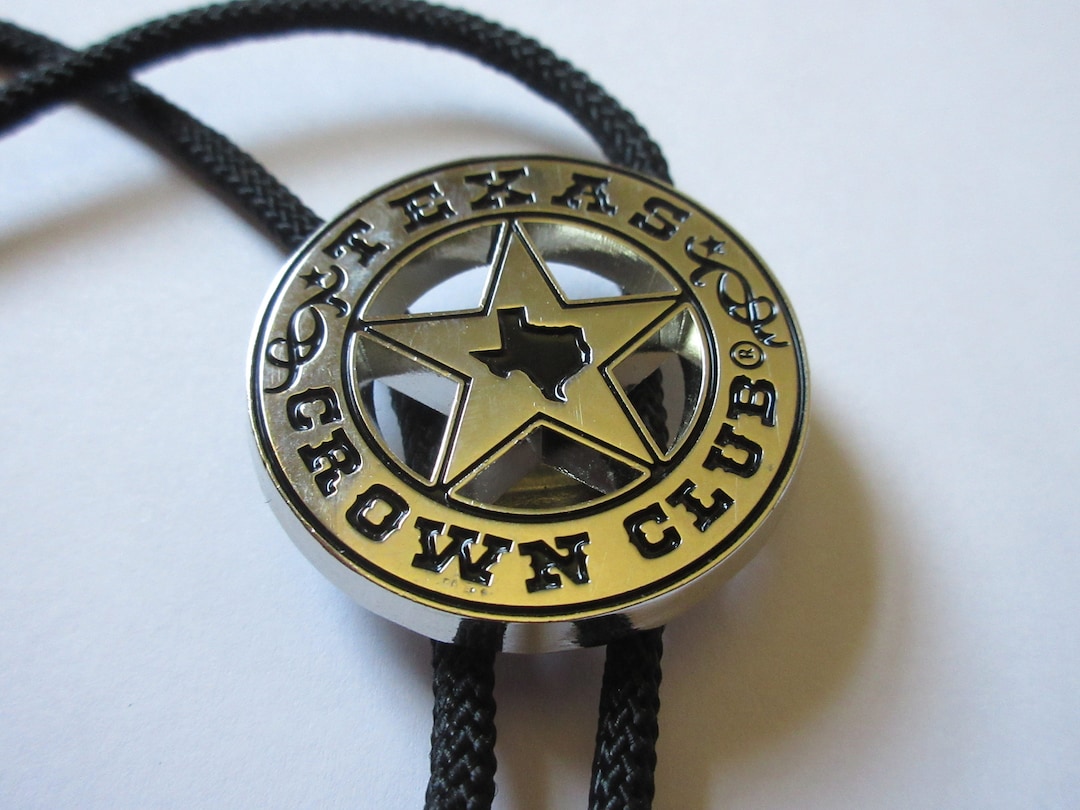 Vintage Texas Crown Club Bolo Tie, Silver Tone Whiskey Ad IC Lot F - Etsy