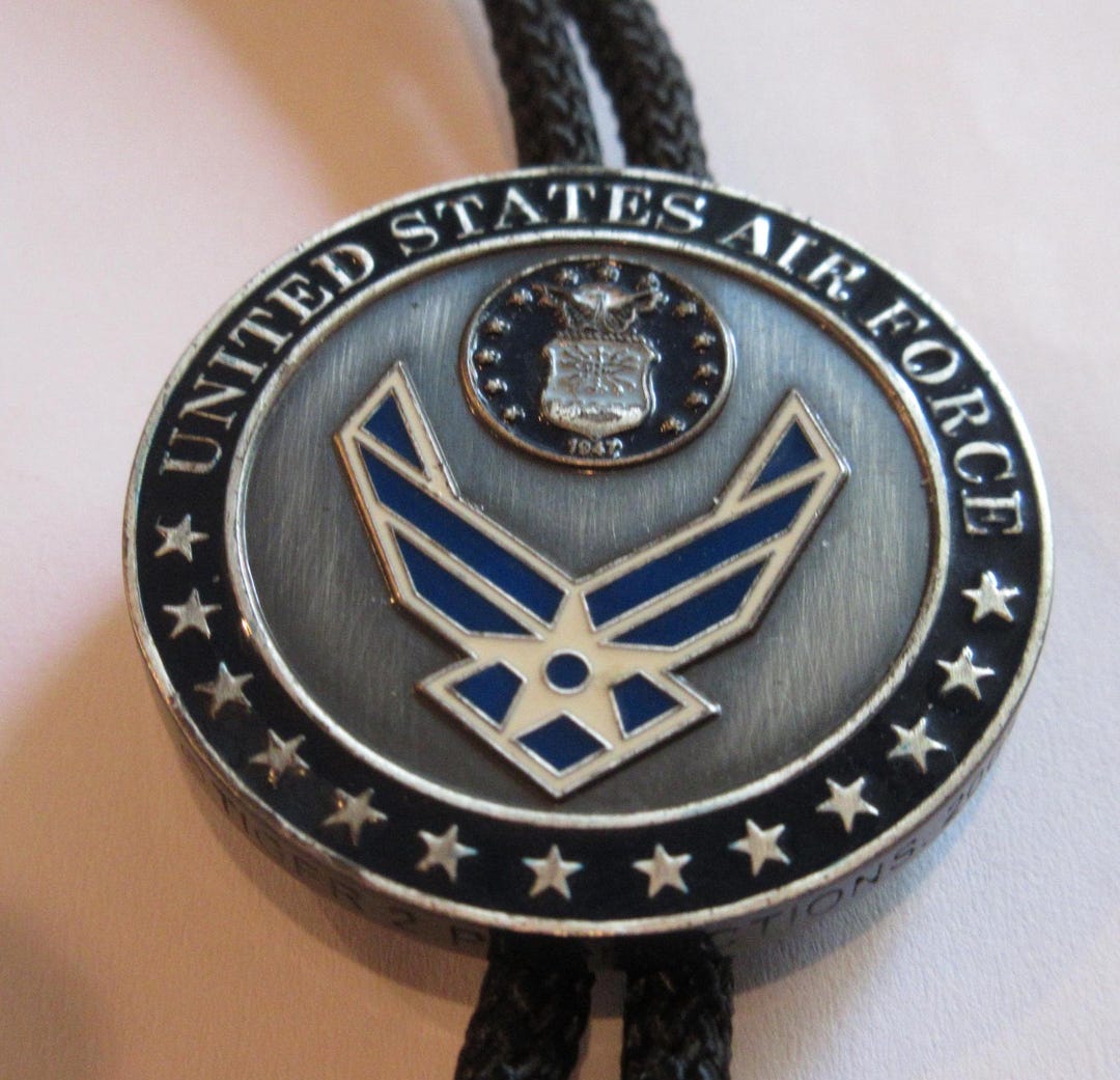 Air Force Bolo Tie, Handcrafted Pewter Tone Patriotic Air Force ...