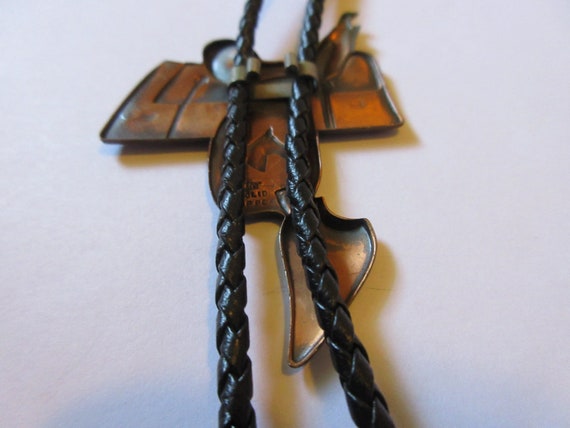 Copper Bolo Tie, Trading Post Saddle Bolo Copper Hors… - Gem