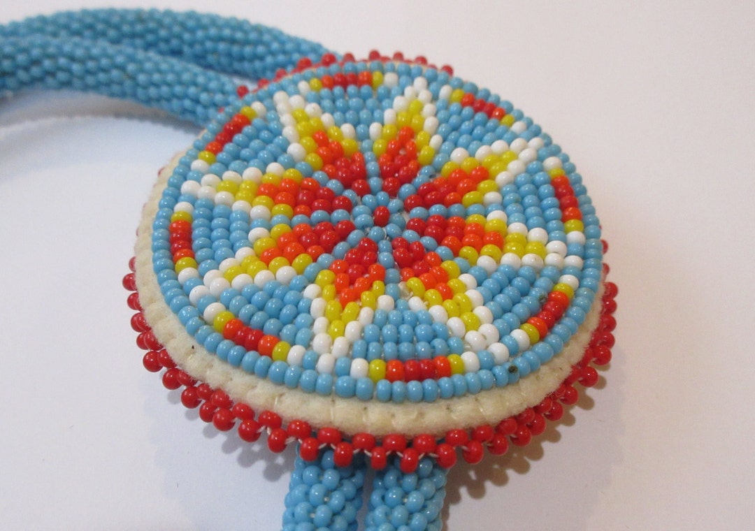 Beaded Flower Bolo Tie-gifts for Her Handcrafted Beaded Native American ...