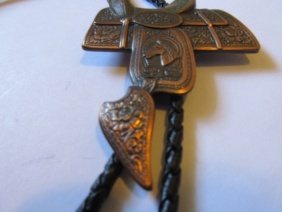 Copper Bolo Tie, Trading Post Saddle Bolo Copper Hors… - Gem