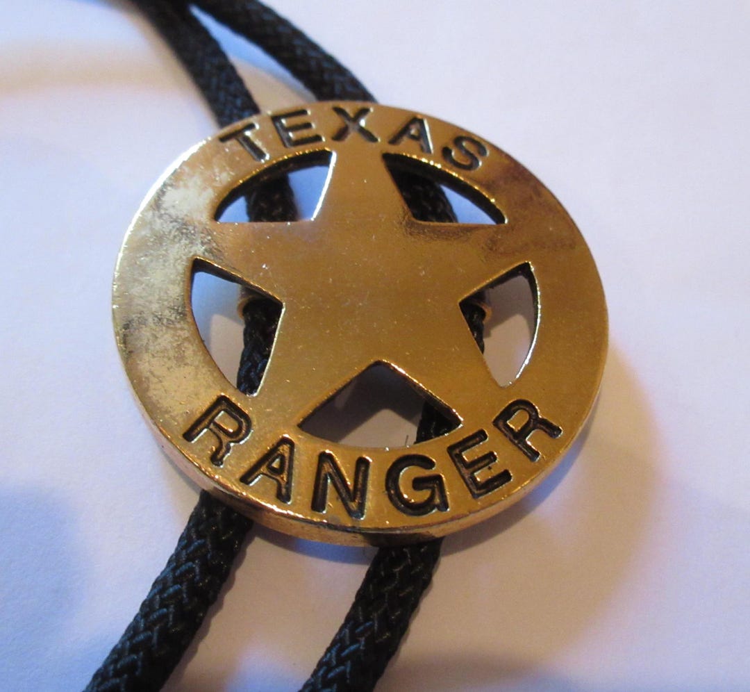 Texas Ranger Bolo Tie, Costume Handcrafted Gold Tone Texas Star Ranger ...