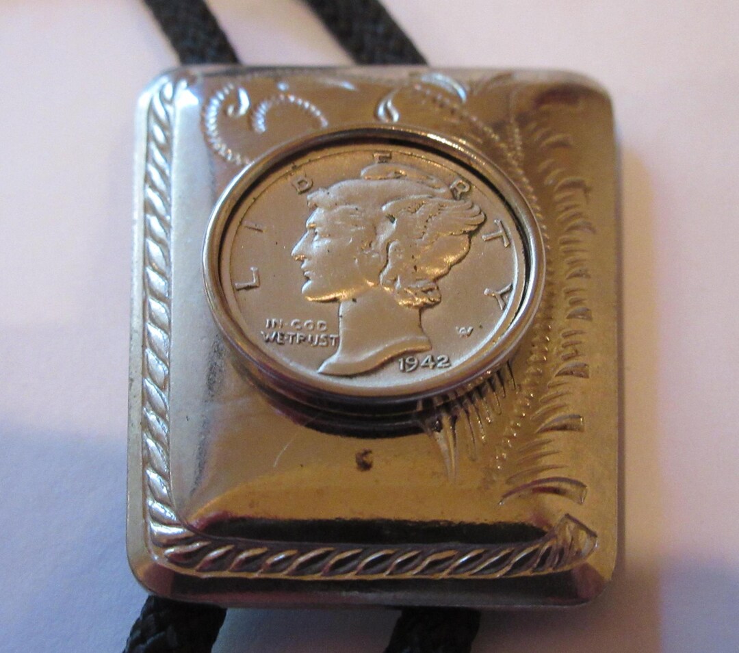 Coin Bolo Tie-handcrafted Sterling Silver 1942 Mercury Head Dime Coin ...