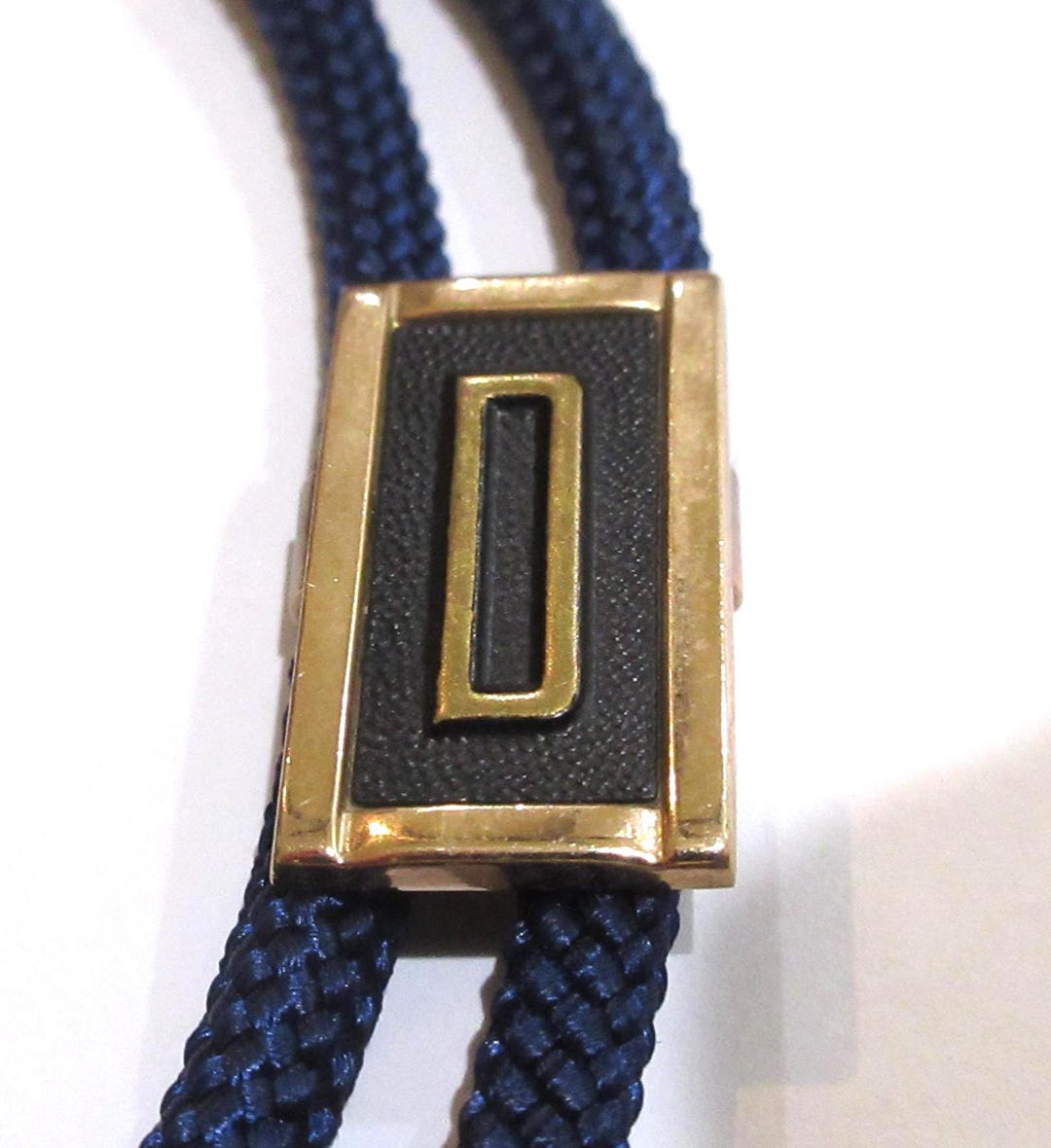 Vintage Swank Bolo Tie: Gold Tone "d" Initial, Navy Cord - Etsy