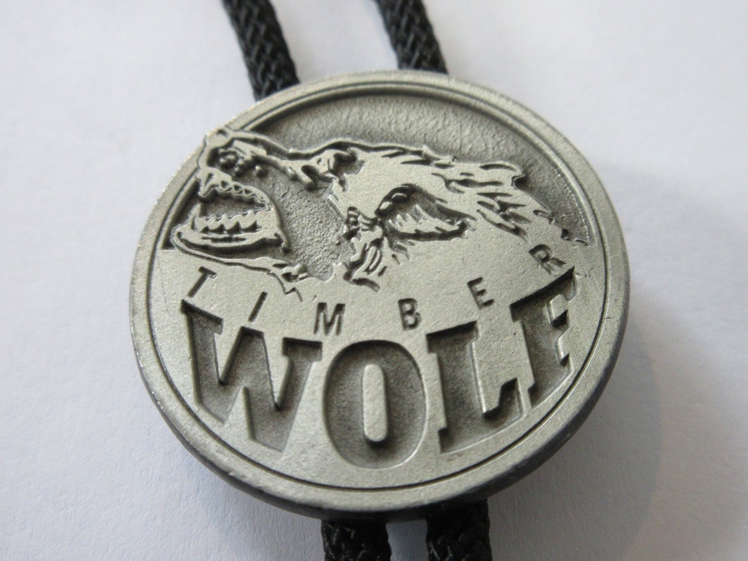Vintage Timber Wolf Bolo Tie, Western Style Cord Necklace IC Lot G1 - Etsy