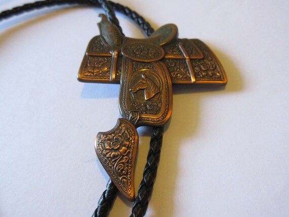 Copper Bolo Tie, Trading Post Saddle Bolo Copper Hors… - Gem