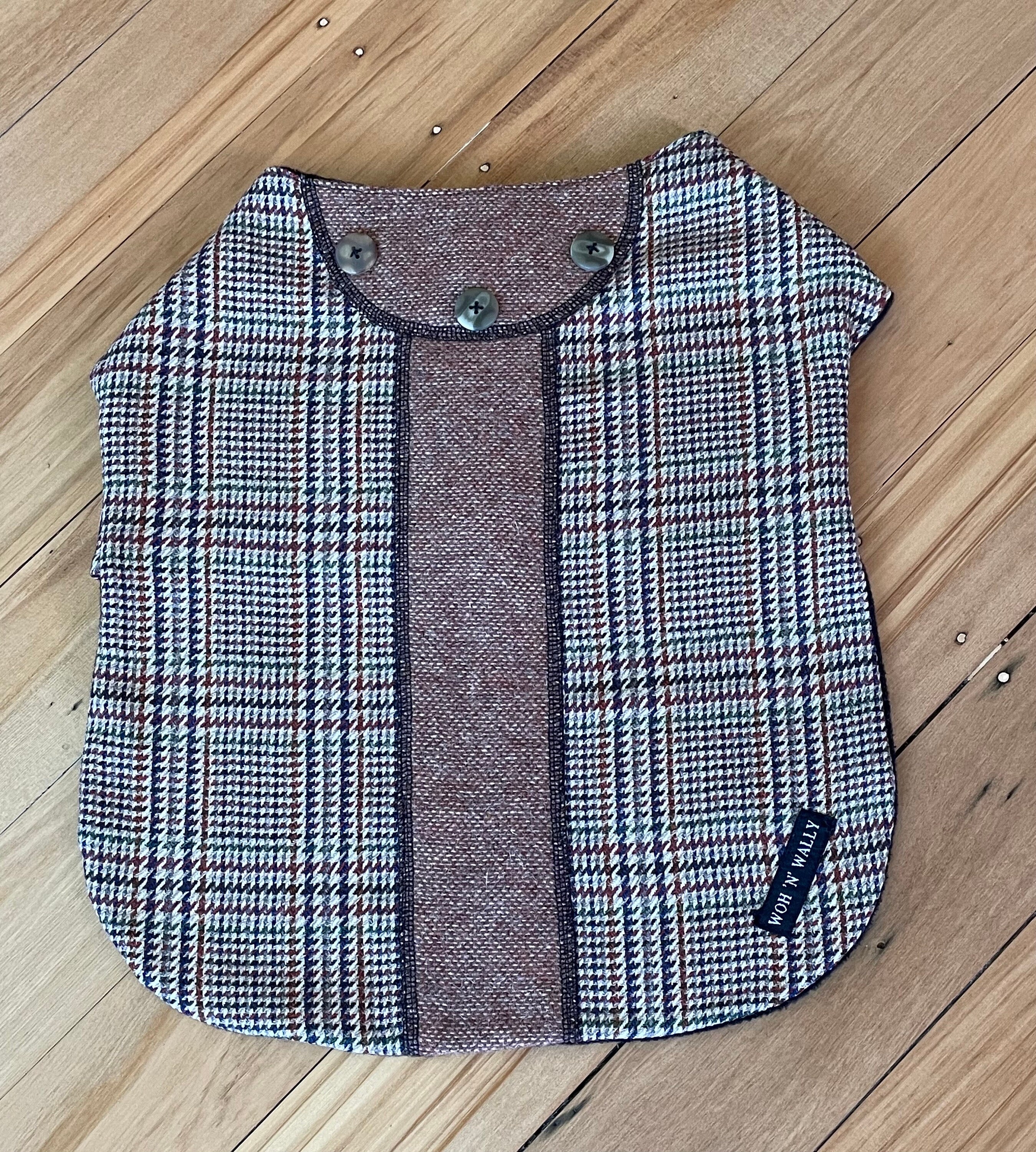 Medium Wool Tweed Dog Coat With Tan Wool Trim. - Etsy