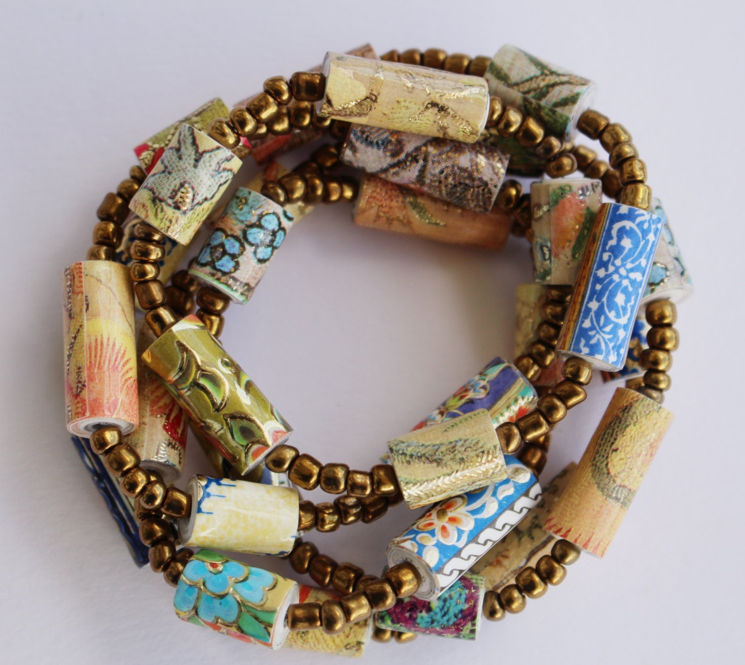 Oriental Inspired Paper Bead Necklace - Etsy