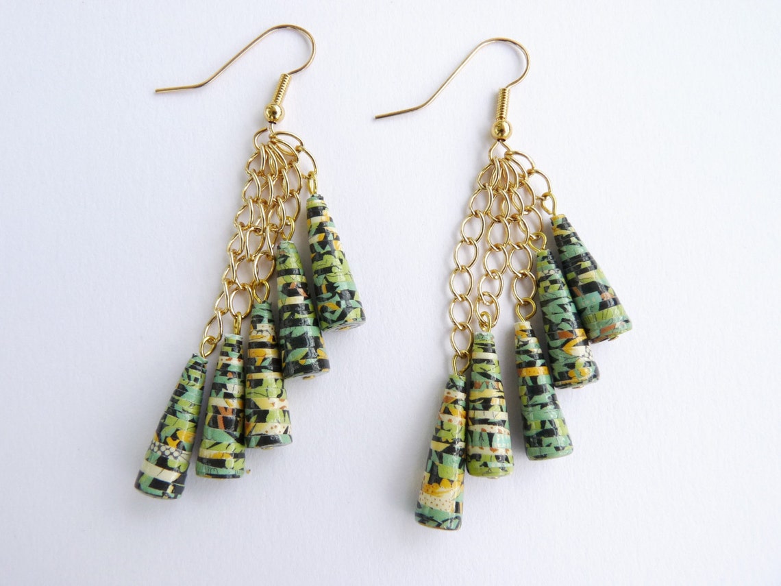 Cone Paper Bead Earrings - Etsy