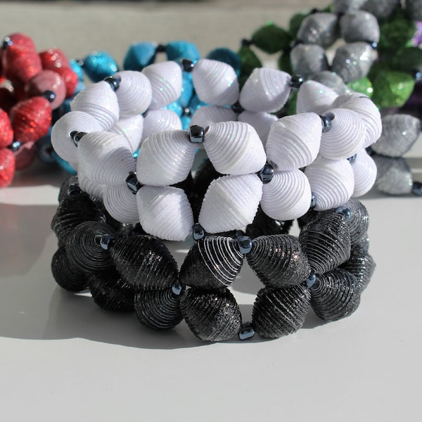 Book Page Paper Bead Bracelet - Etsy