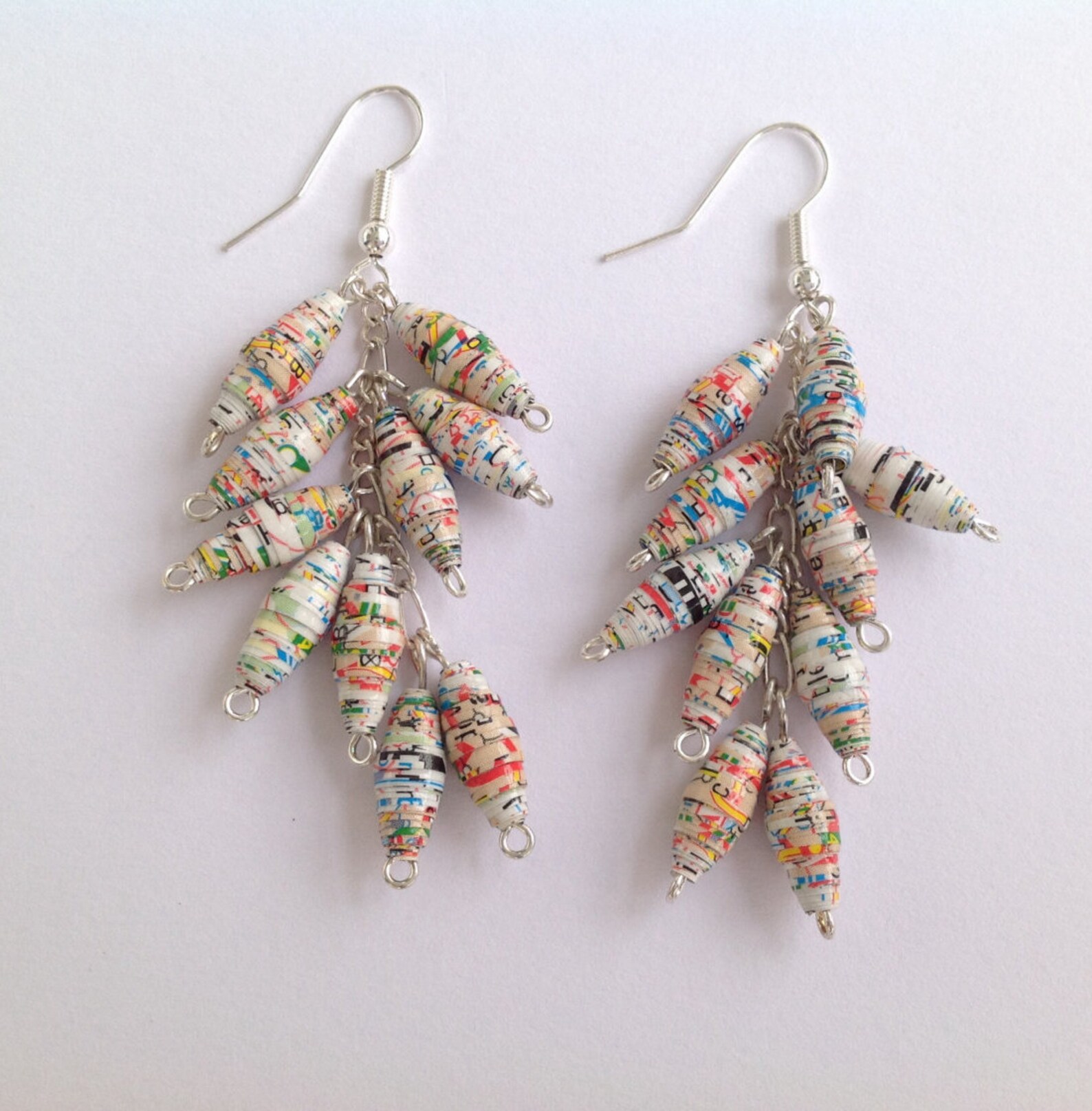 London Map Paper Bead Earrings - Etsy