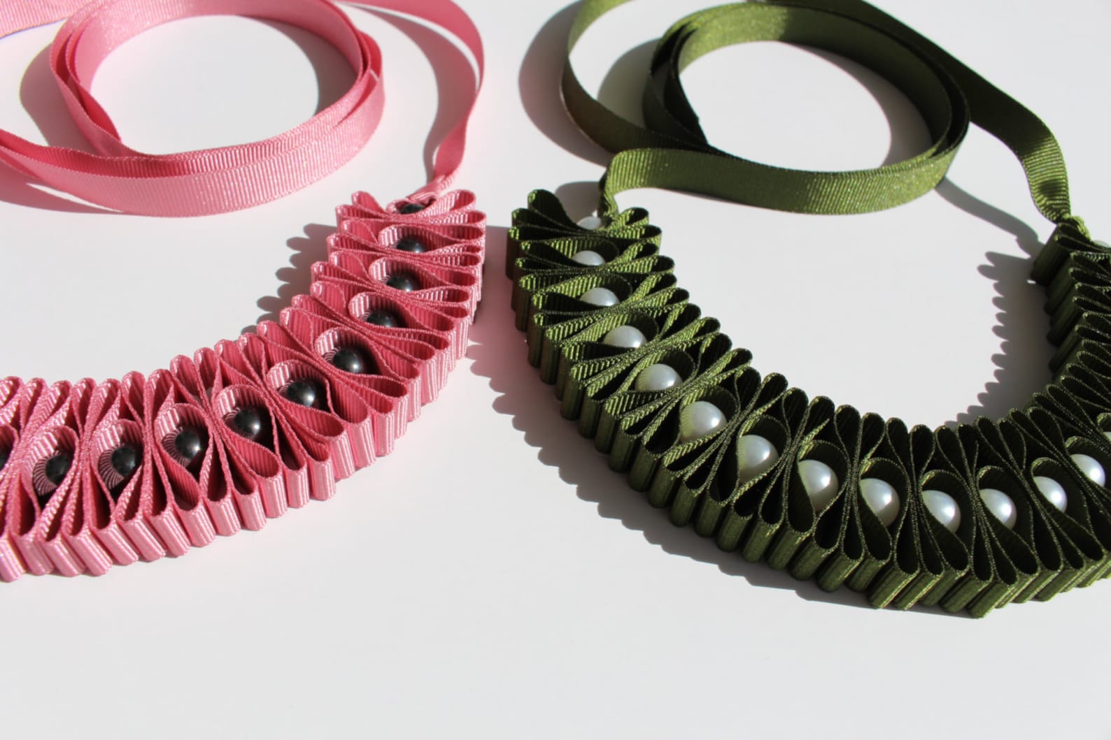 Grosgrain Folded Ribbon Necklace - Etsy