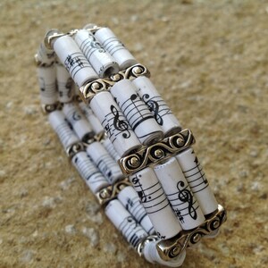 Music Notes Paper Bead Bracelet - Etsy