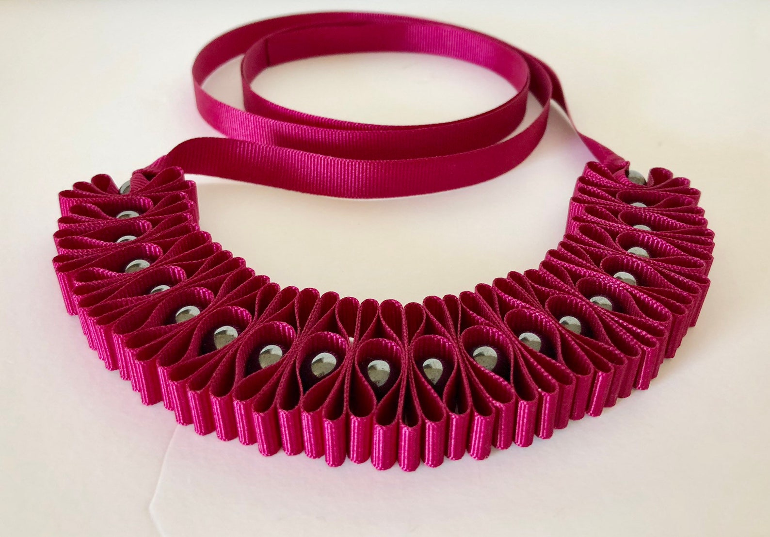 Grosgrain Folded Ribbon Necklace - Etsy