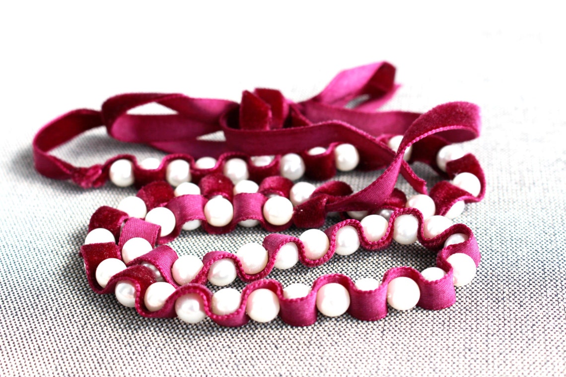Velvet Ribbon Necklace. - Etsy
