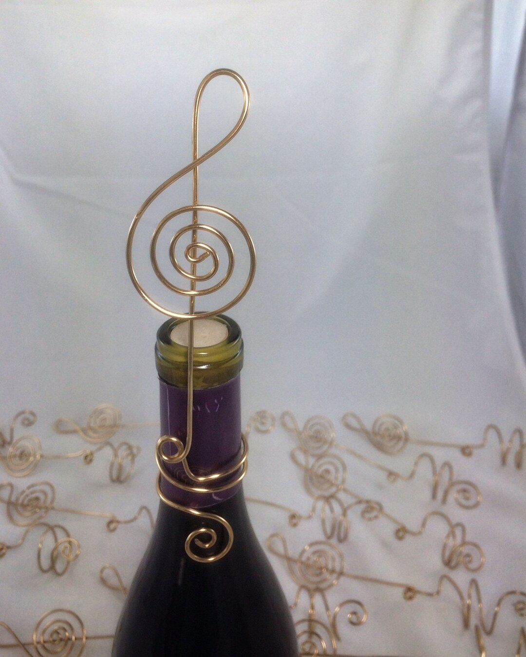 Clef Musical Note Wine Bottle Topper Wire Table Card Holders - Music ...