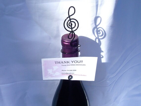 5 Treble Clef champagne bottle wedding place cardholders | Etsy