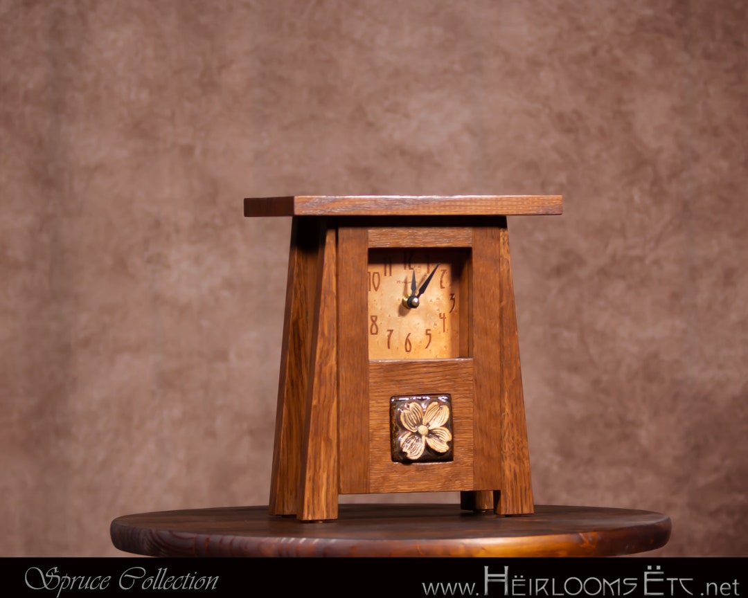 Spruce Collection Craftsman / Mission / Arts & Crafts Mantel Clock - Etsy