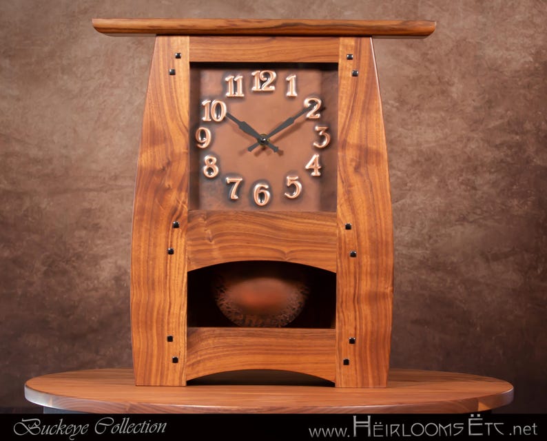 Handcrafted Mantel Clock / Buckeye Collection / Craftsman Style ...
