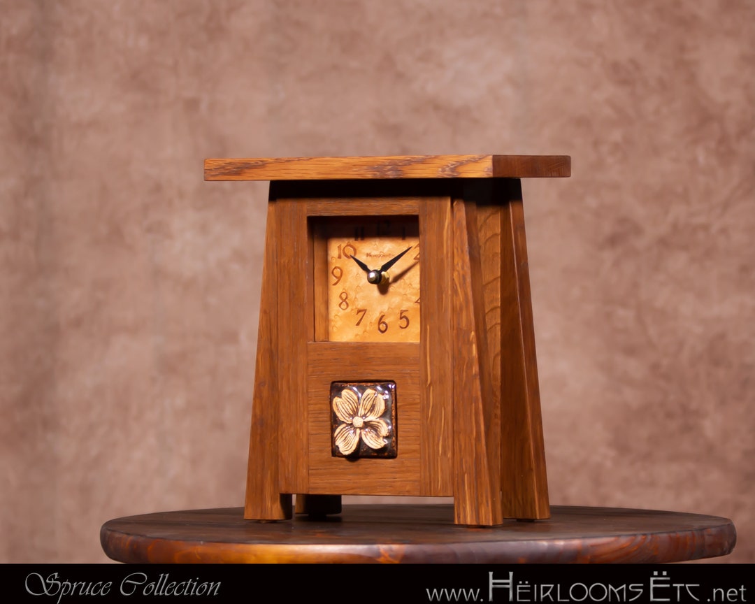 Spruce Collection Craftsman / Mission / Arts & Crafts Mantel Clock - Etsy