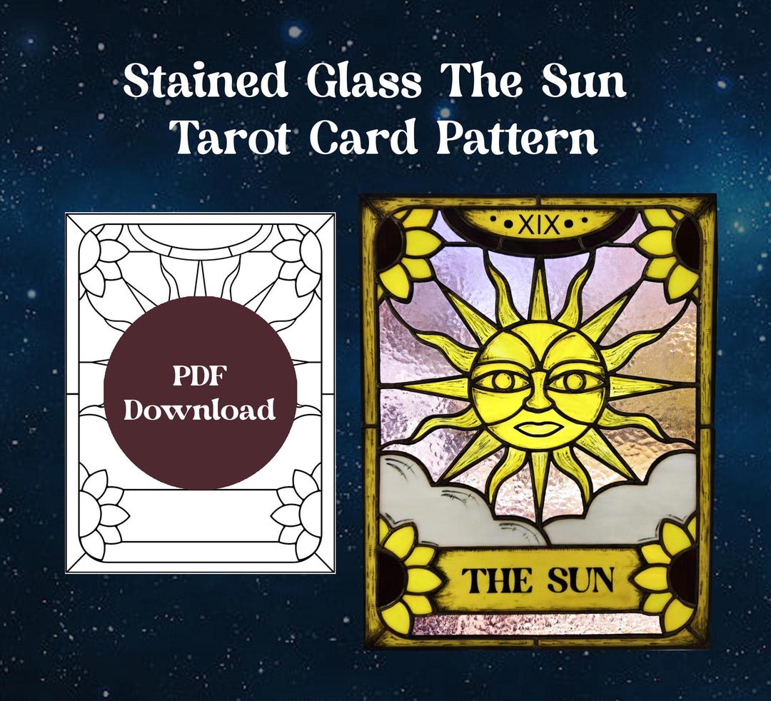 Stained Glass the Sun Tarot Card PATTERN PDF Download - Etsy