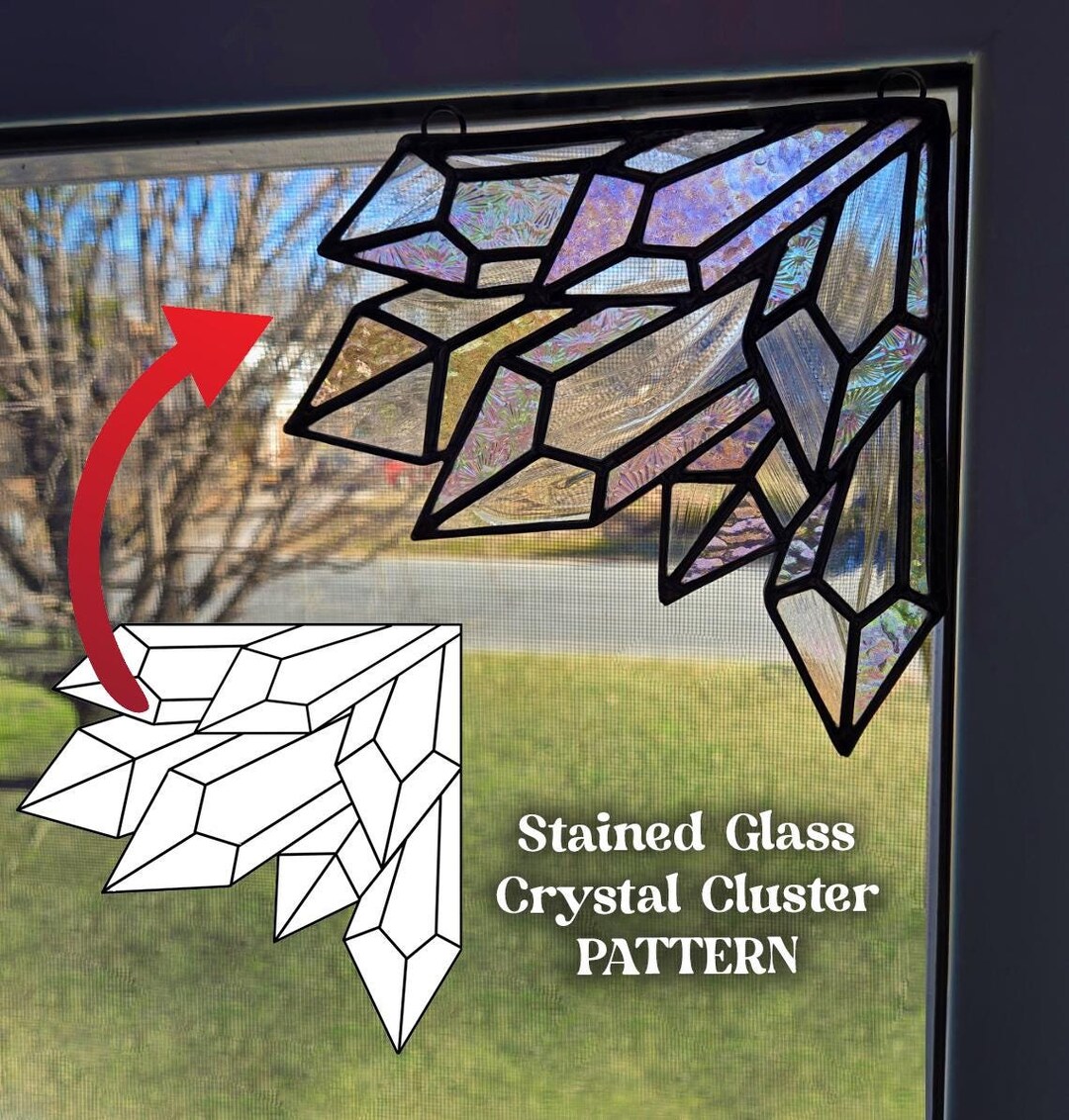 Stained Glass Quartz Crystal Cluster Corner Beginner PATTERN PDF - Etsy