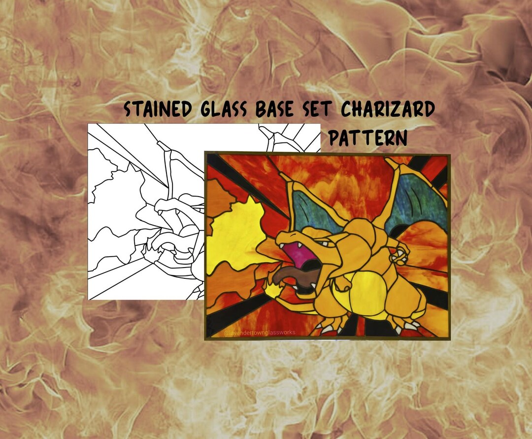Base Set Charizard Stained Glass PATTERN PDF Download - Etsy UK