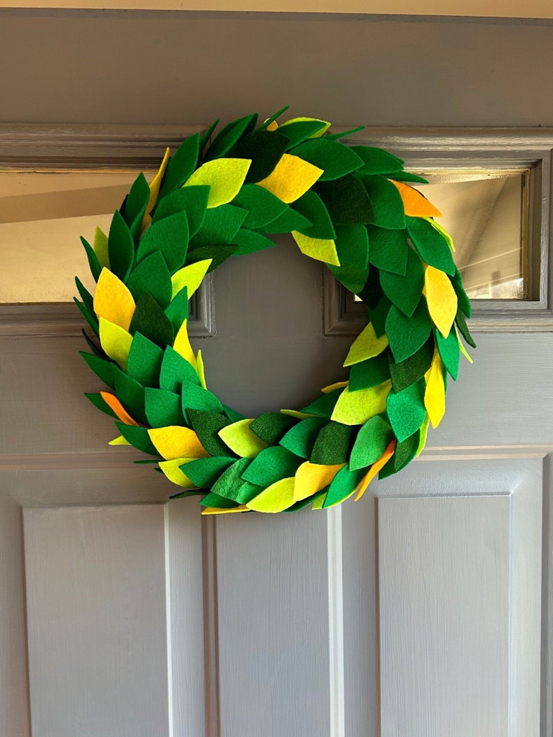 Felt Wreath ~ Custom Decor ~ Door Wreath ~ Holiday Decor ~ Rainbow ...